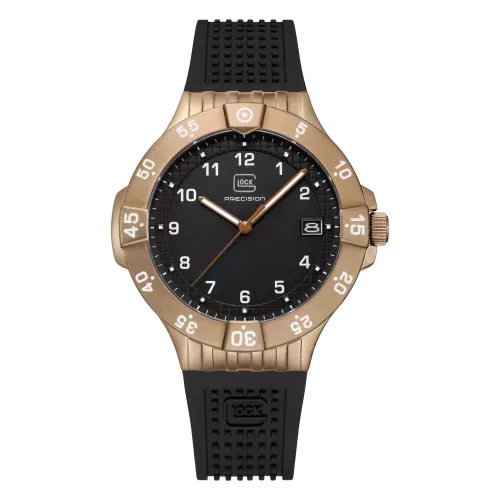 Glock Watches Glock Precision Coyote Steel Case / Black Silicone Strap ...